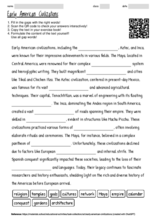 Educational activities with the topic "Early American Civilizations ...