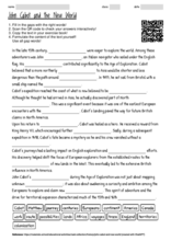 Educational activities with the topic "John Cabot and the New World ...
